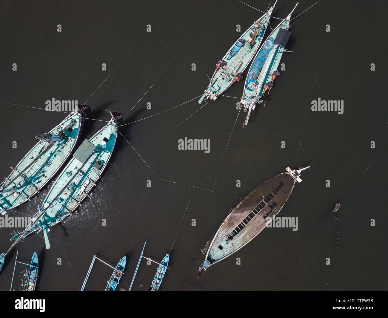 Aerial view of harbor mole Stock Photo - Alamy
