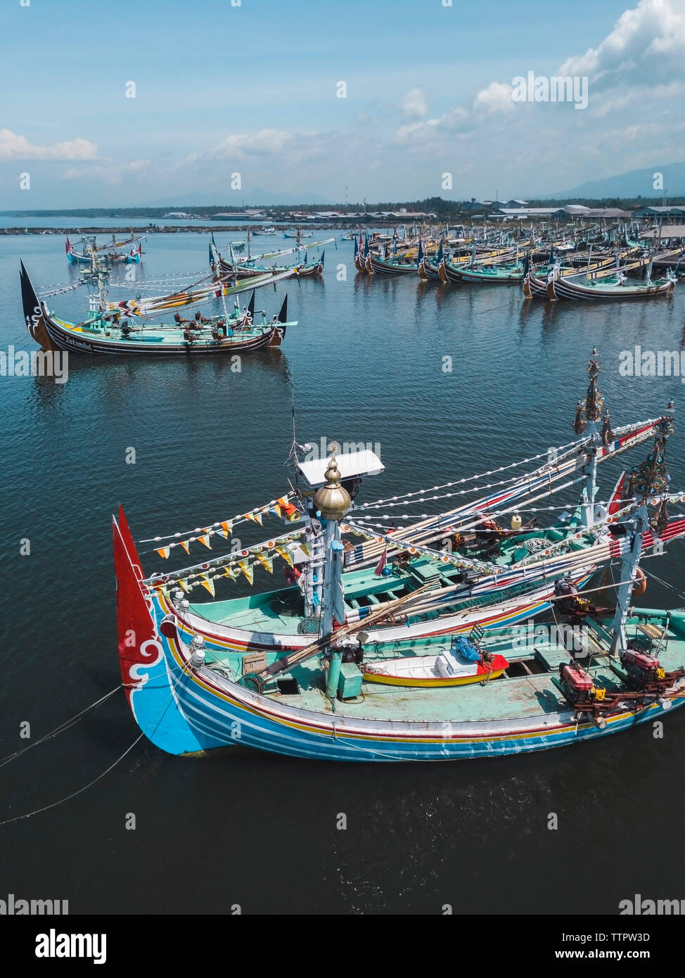 Aerial view of harbor mole Stock Photo - Alamy