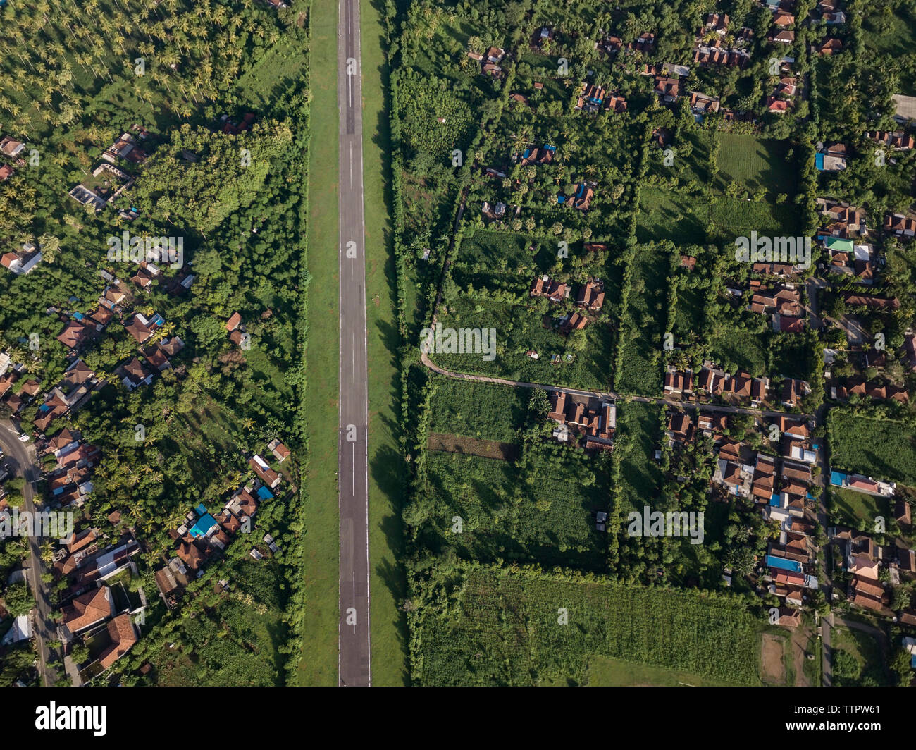 Aerial view of the small airport Stock Photo - Alamy
