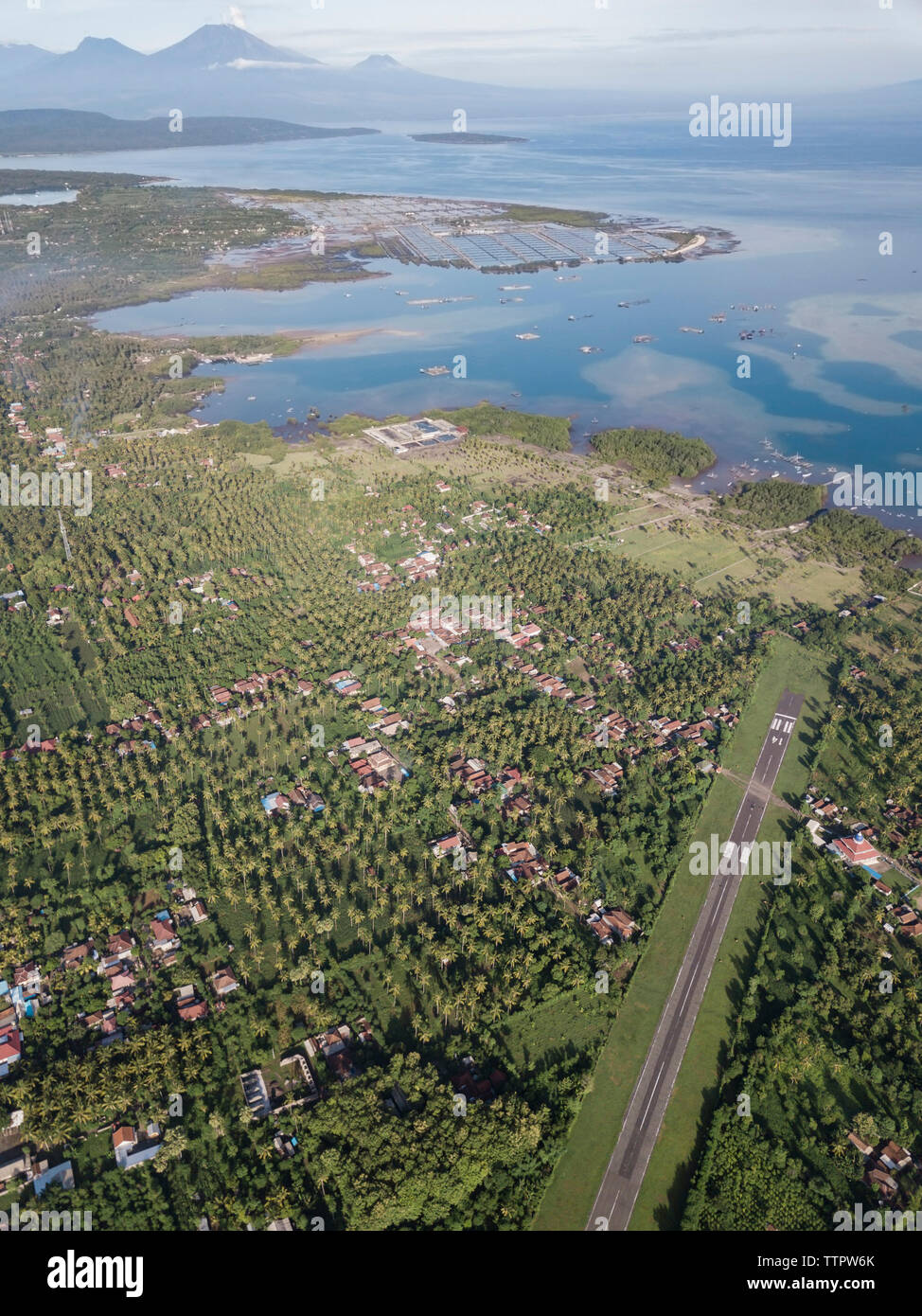 Aerial view of the small airport Stock Photo - Alamy