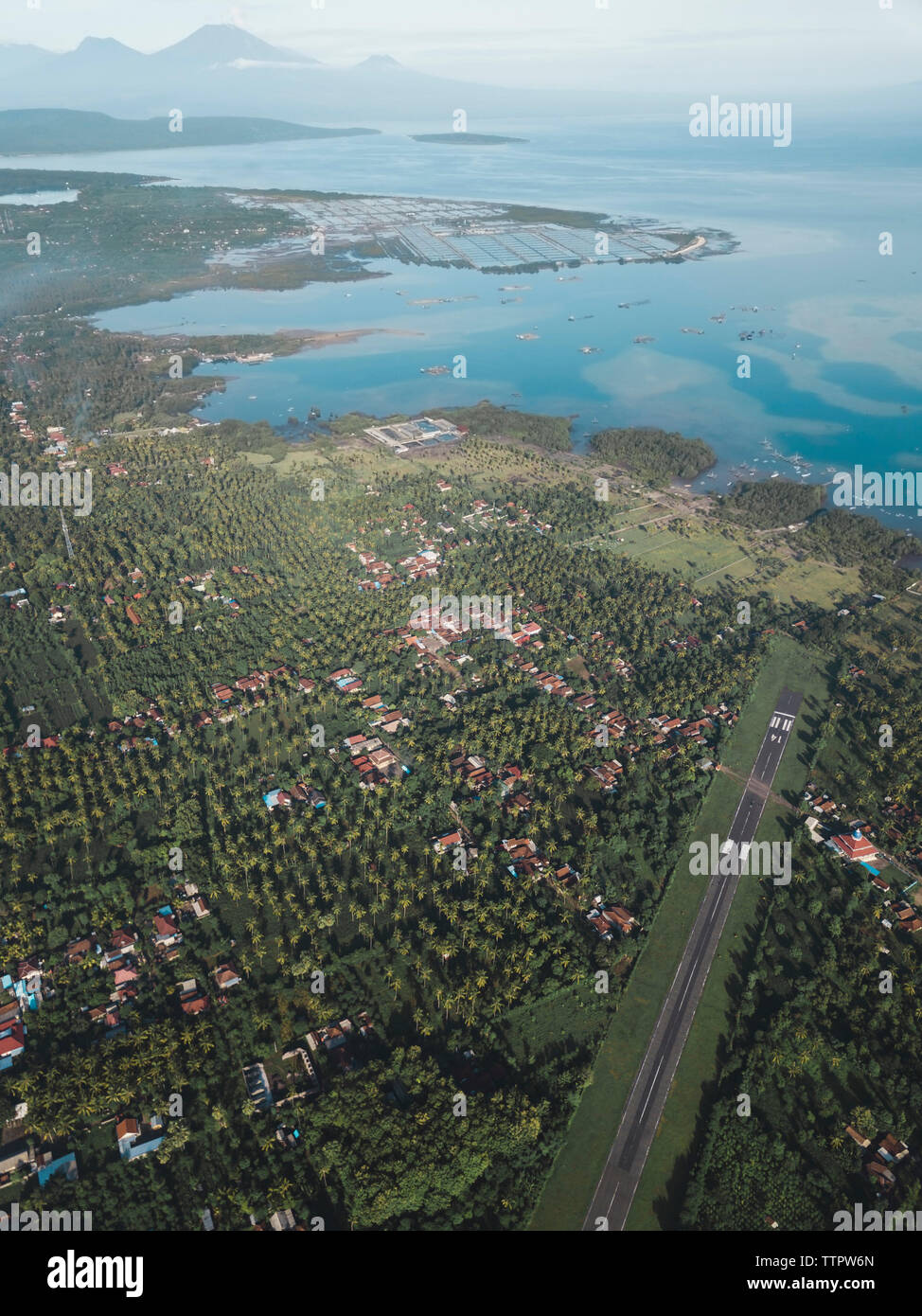Aerial view of the small airport Stock Photo - Alamy