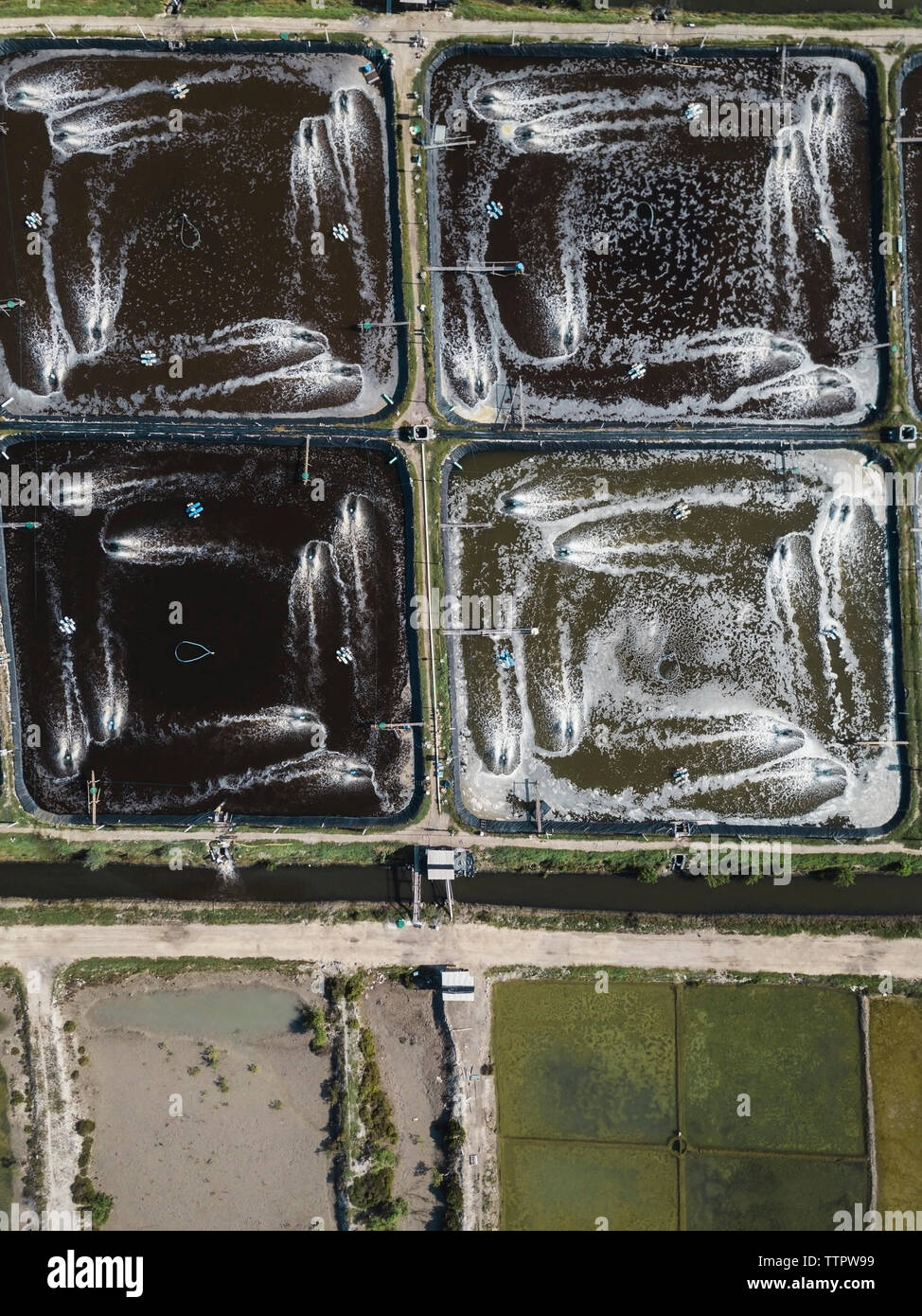 Aerial view of shrimp farm Stock Photo - Alamy
