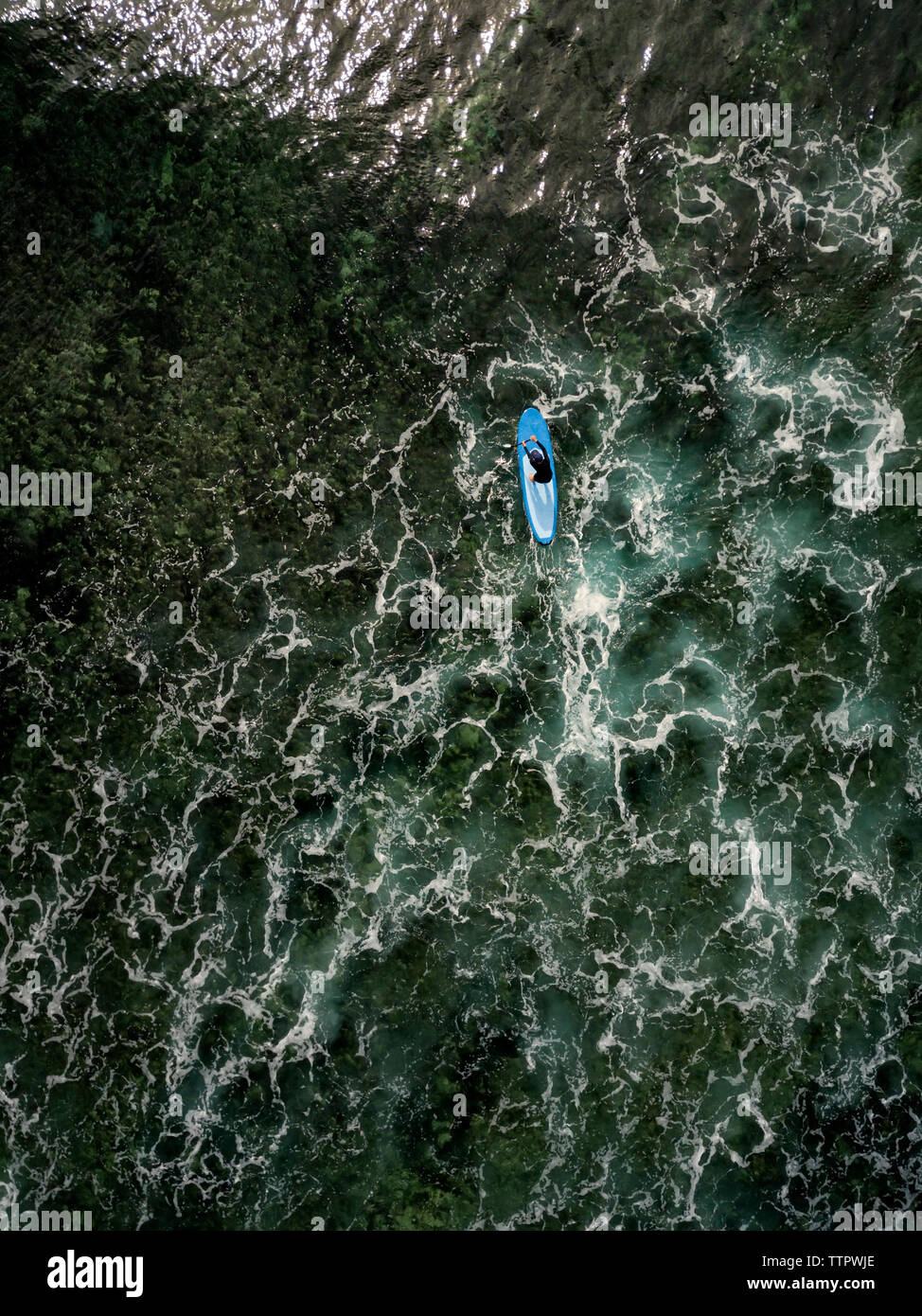 Birds eye view man paddling hi-res stock photography and images - Alamy