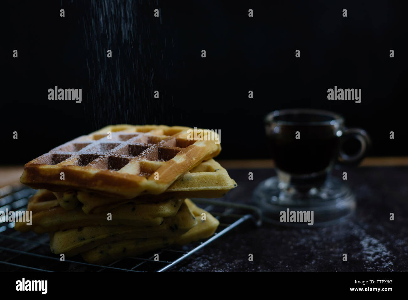 Black waffles hi-res stock photography and images - Alamy