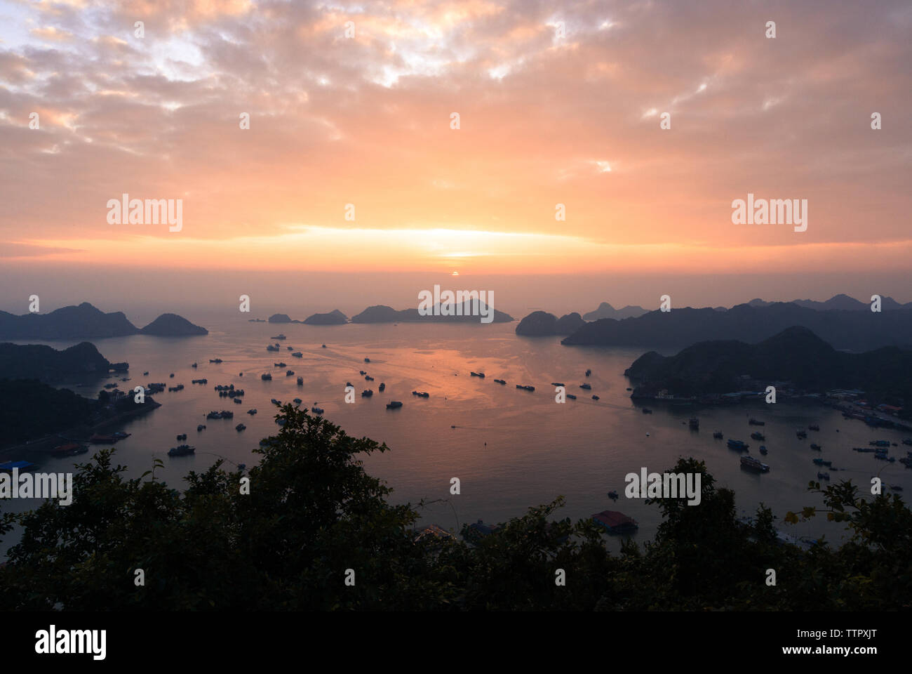 Cat Ba Sunset Landscape Stock Photo - Alamy