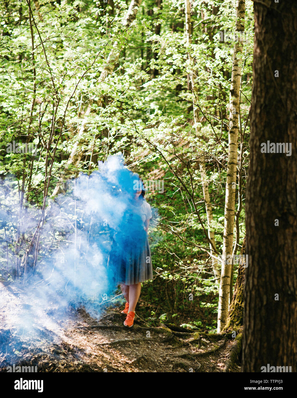 Blue Smoke Flare High Resolution Stock Photography and Images - Alamy