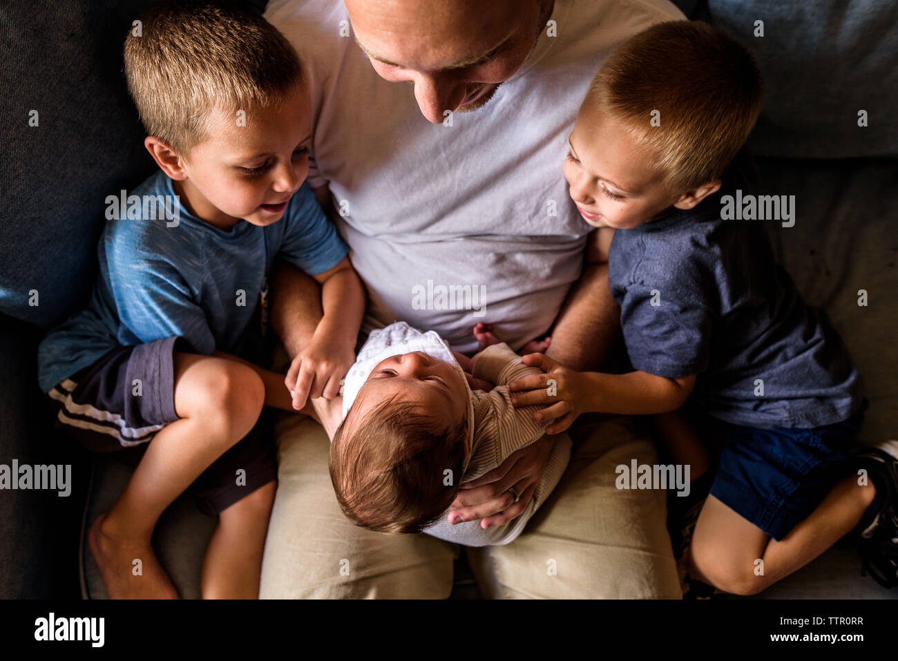 Father two young sons hi-res stock photography and images - Alamy