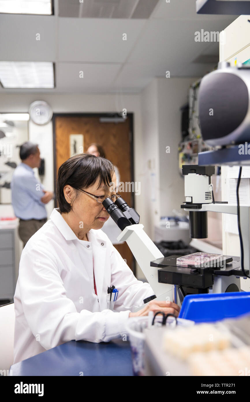 Person female microscope hi-res stock photography and images - Alamy