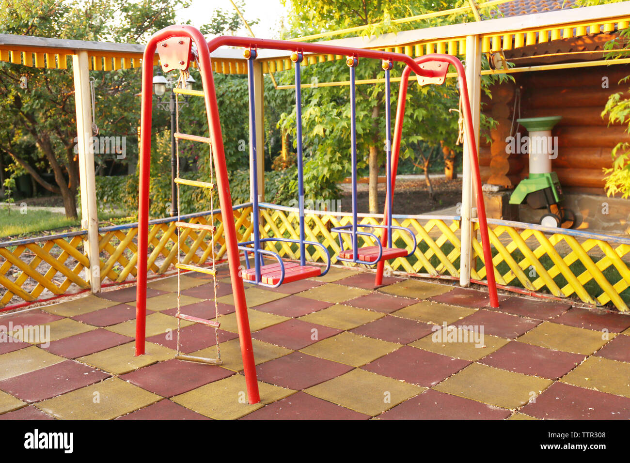 Children playground in park Stock Photo - Alamy