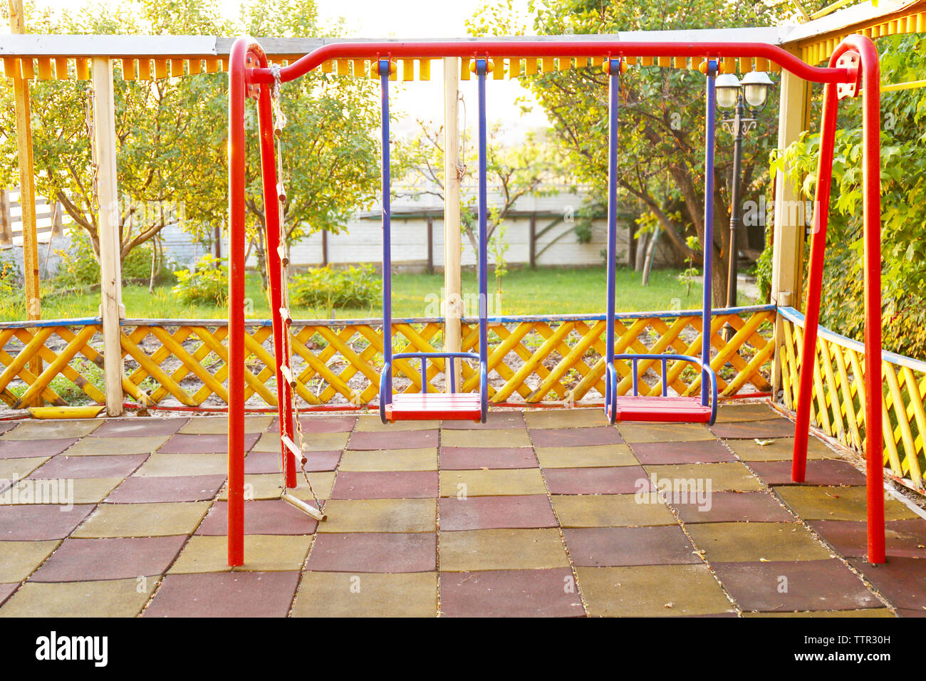 Children playground in park Stock Photo - Alamy