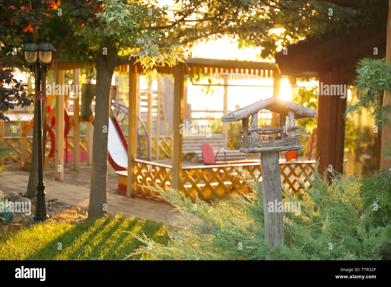 Children playground in park Stock Photo - Alamy
