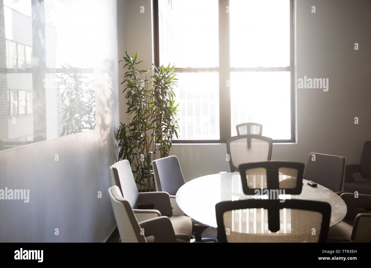 Interior of empty meeting room Stock Photo - Alamy