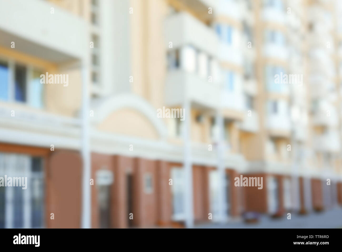 New apartment buildings blurred background Stock Photo - Alamy