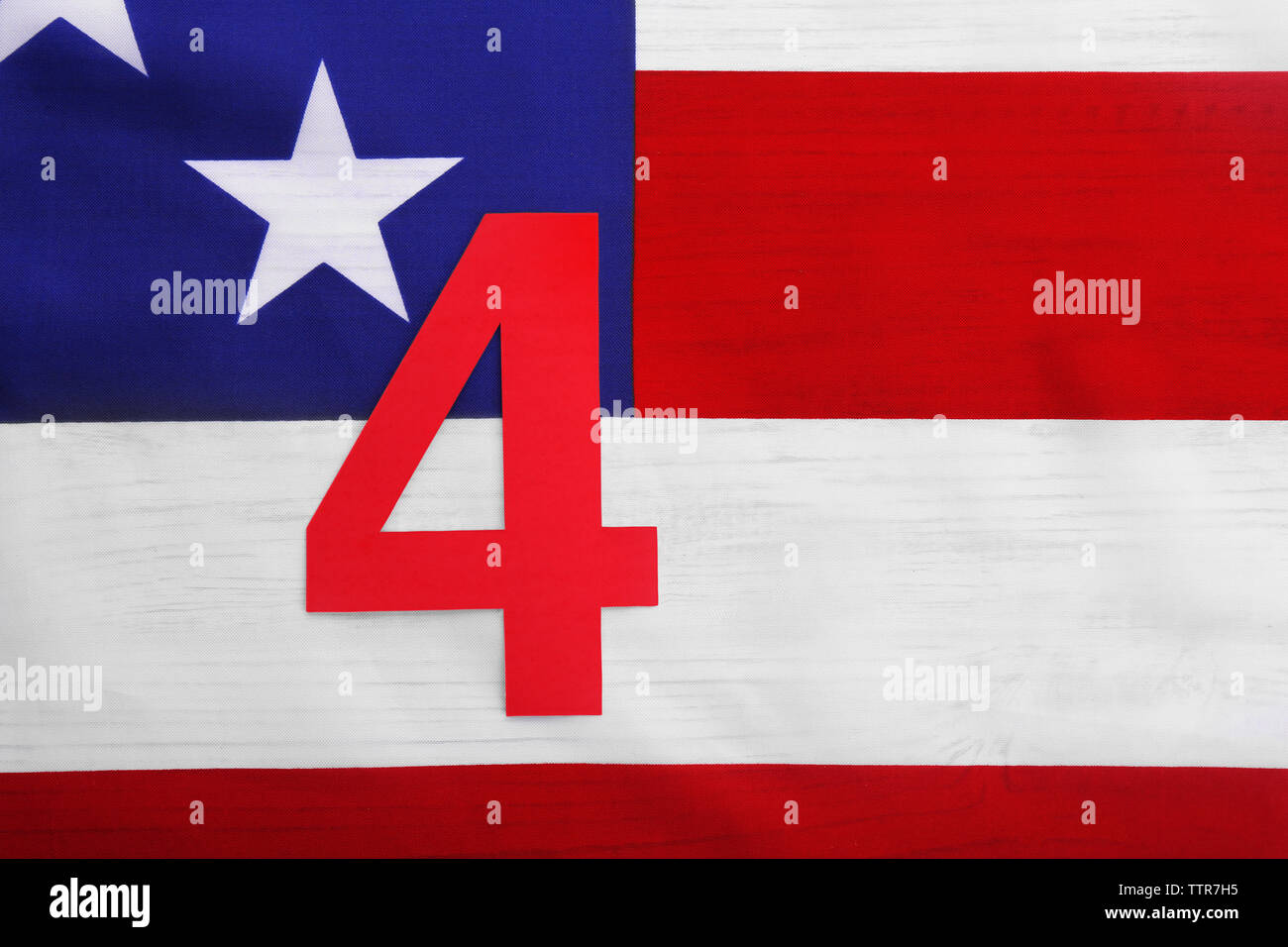 Number four on USA flag Stock Photo - Alamy