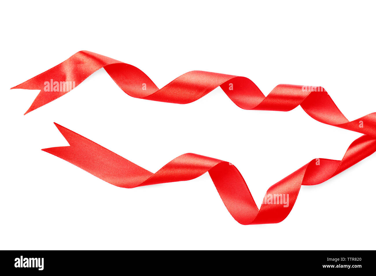 Red ribbon, isolated on white Stock Photo - Alamy