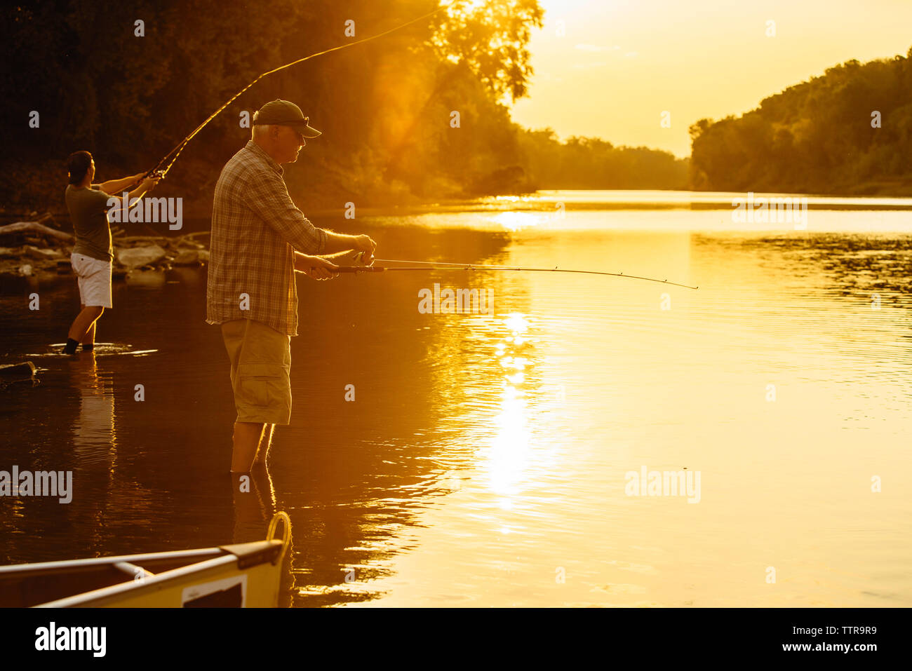 Fishing lake sunset hi-res stock photography and images - Alamy