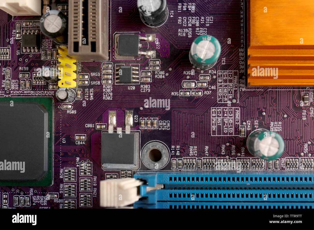 Motherboard detail, closeup Stock Photo - Alamy