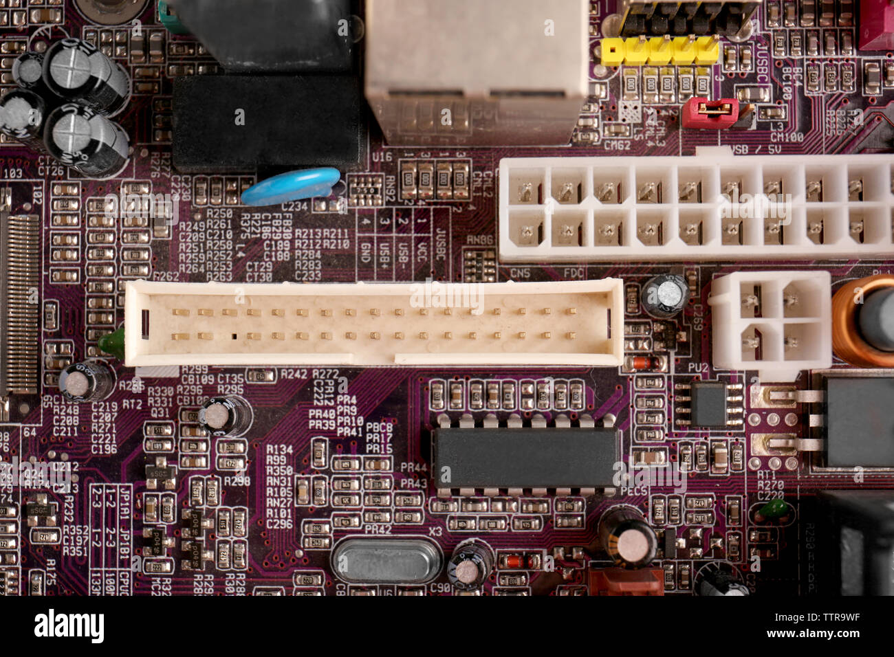 Motherboard detail, closeup Stock Photo - Alamy