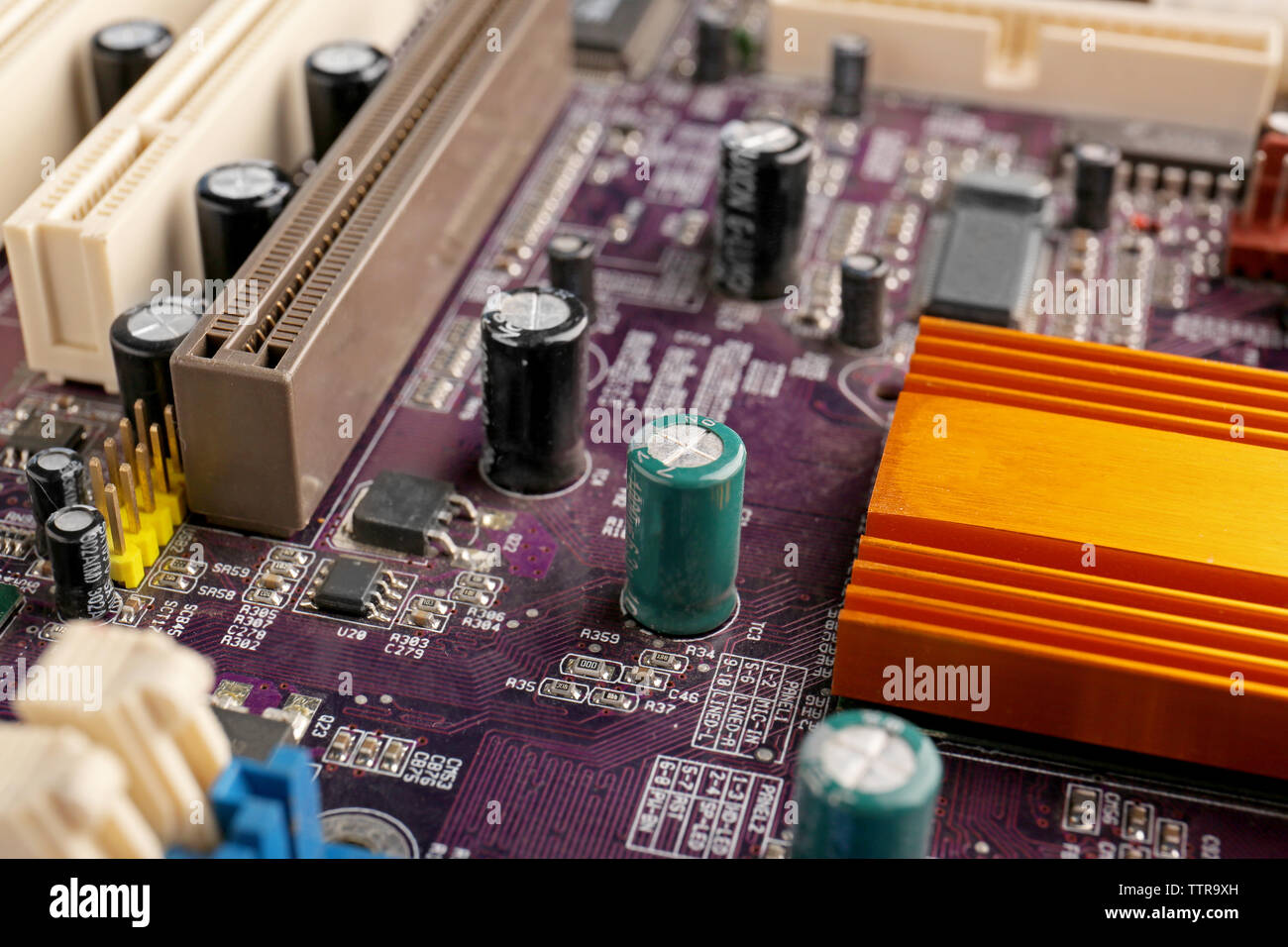 Motherboard detail, closeup Stock Photo - Alamy