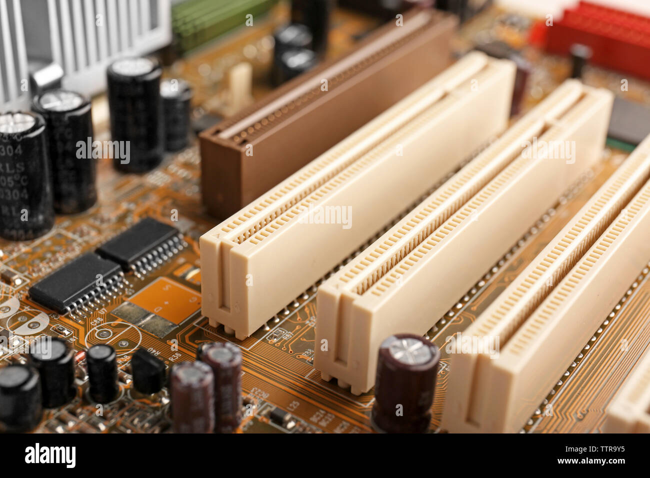 Motherboard detail, closeup Stock Photo - Alamy