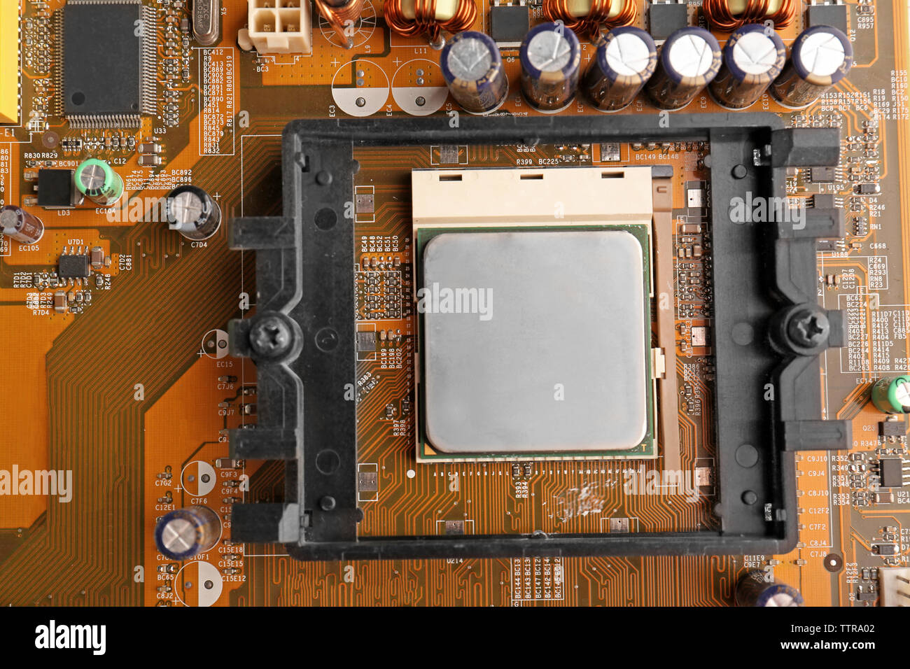 Motherboard detail, closeup Stock Photo - Alamy