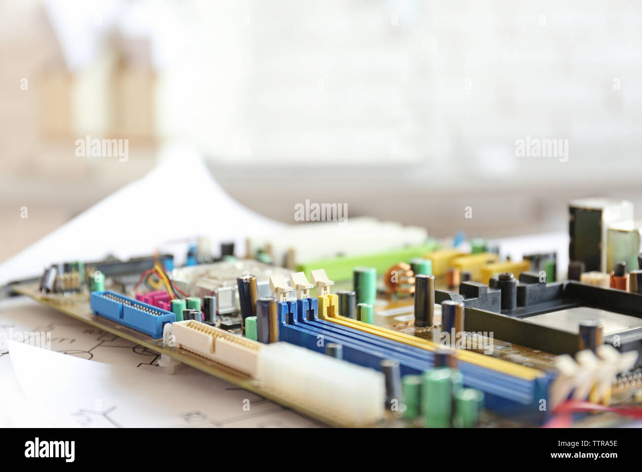 Motherboard detail, closeup Stock Photo - Alamy