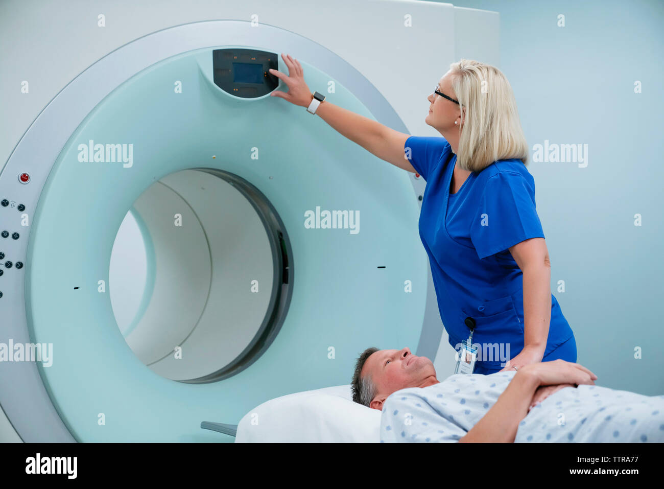 Technician female buttons hi-res stock photography and images - Alamy