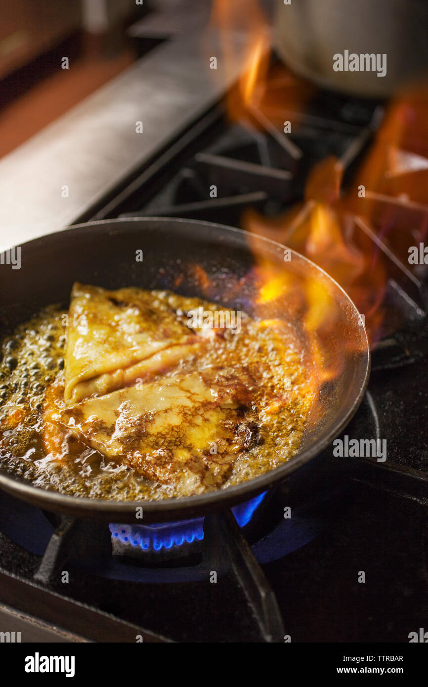 Crepes pan fried on stove hi-res stock photography and images - Alamy