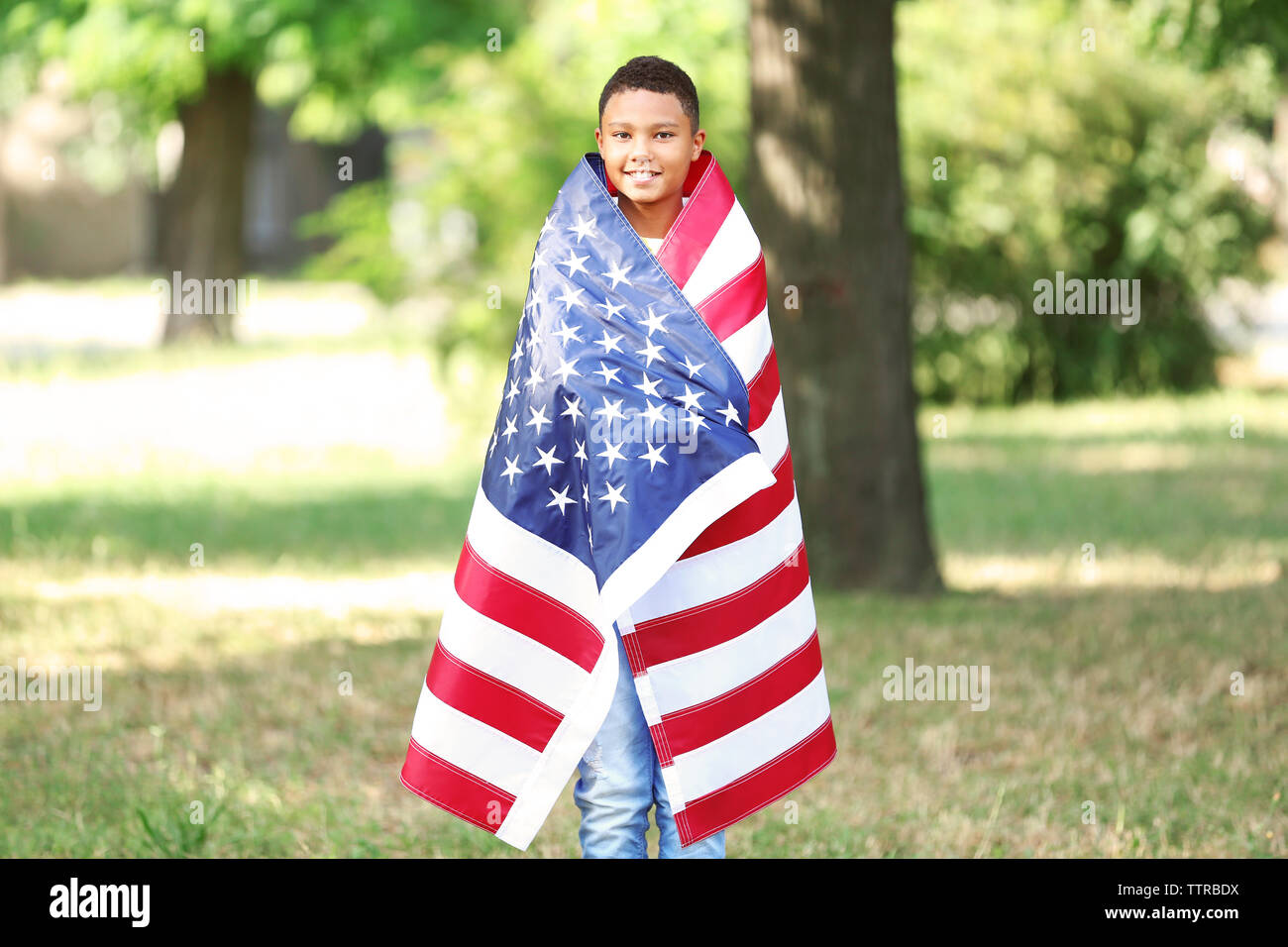 American flag child spring hi-res stock photography and images - Alamy