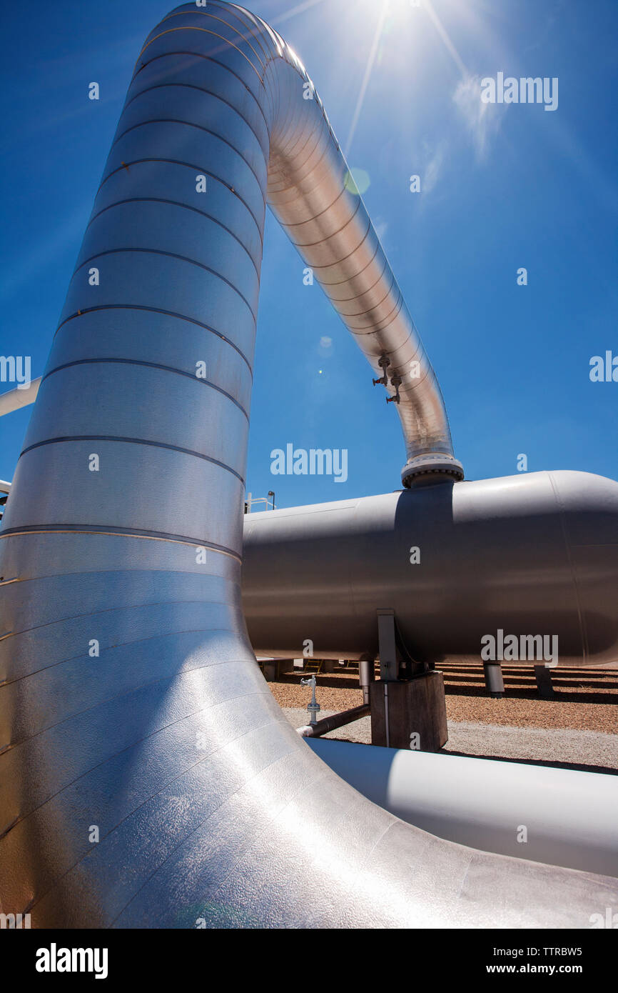 Metallic pipeline at power station Stock Photo - Alamy