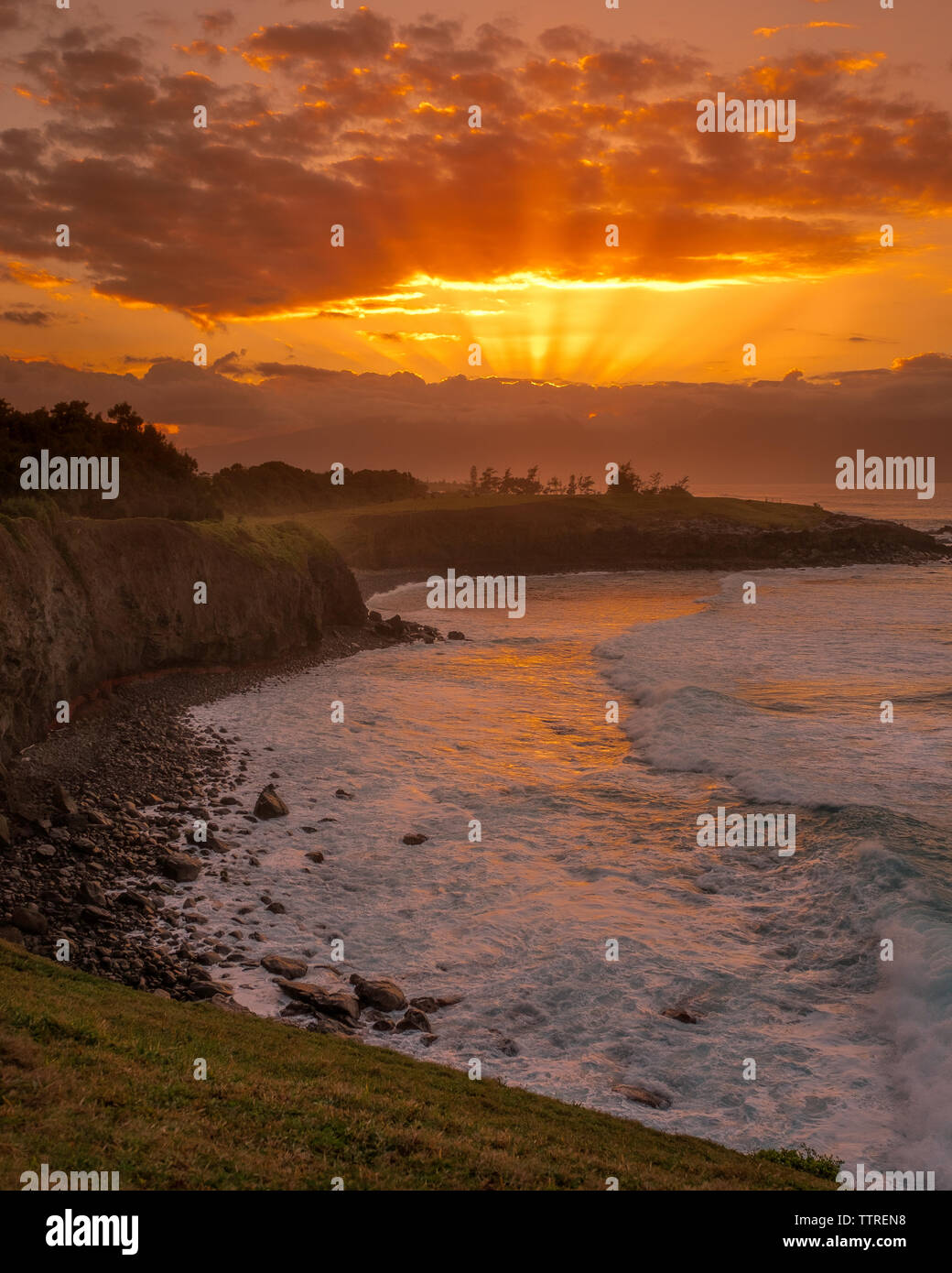 A lovely Sunset at Turtle Bay, Maui Hawaii Stock Photo - Alamy