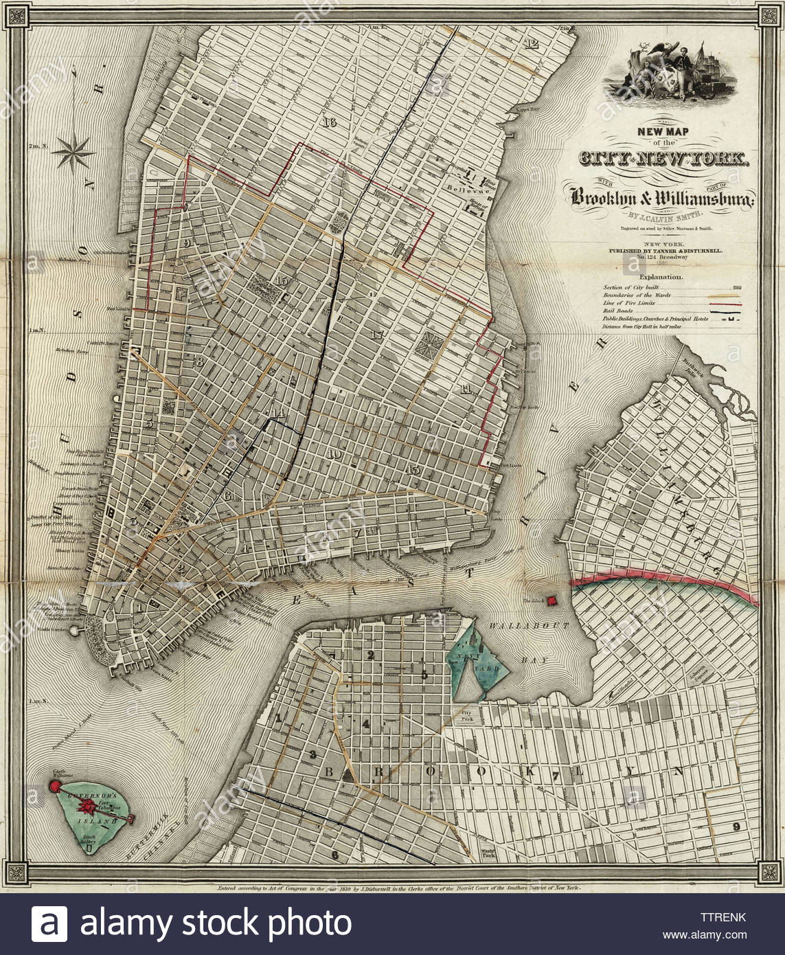 Antique Map Of Manhattan High Resolution Stock Photography and Images ...