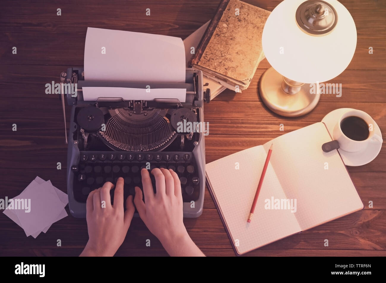 Typewriter top view hi-res stock photography and images - Alamy