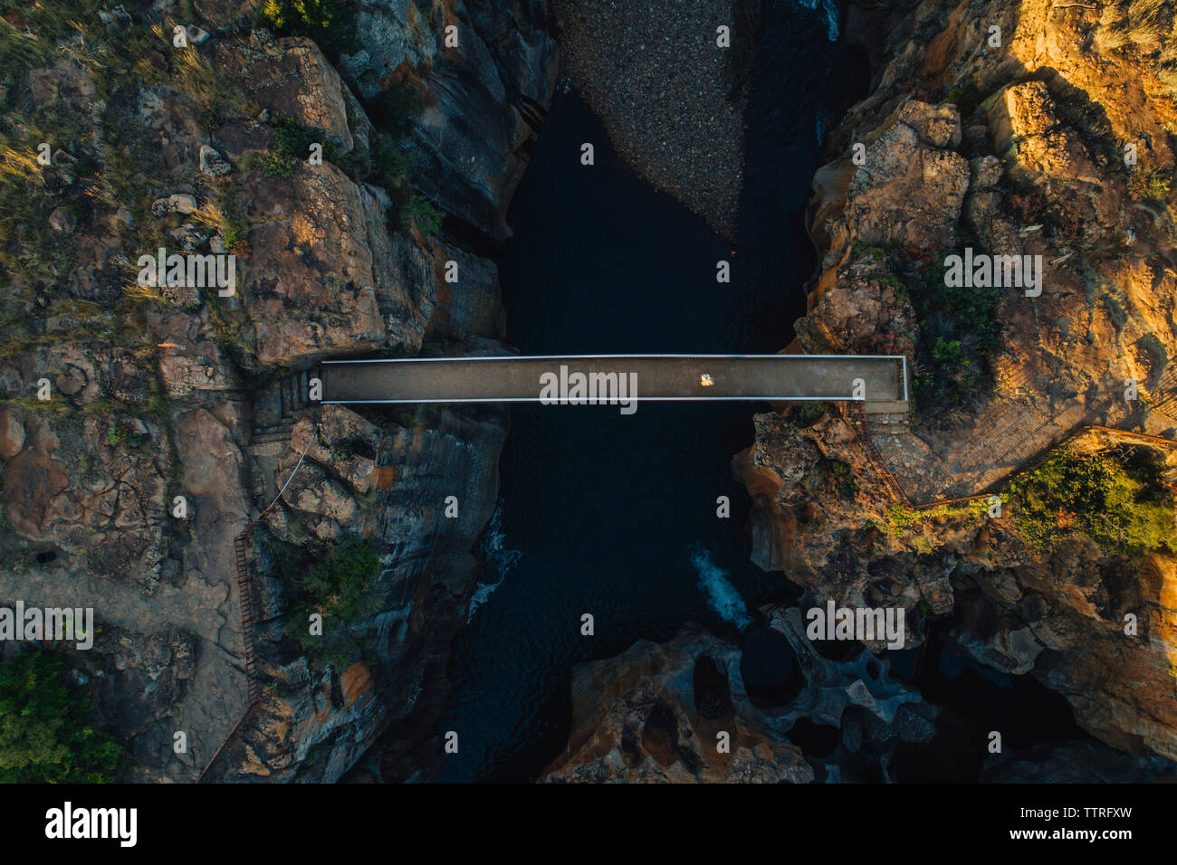 Aerial view of bridge over river Stock Photo - Alamy