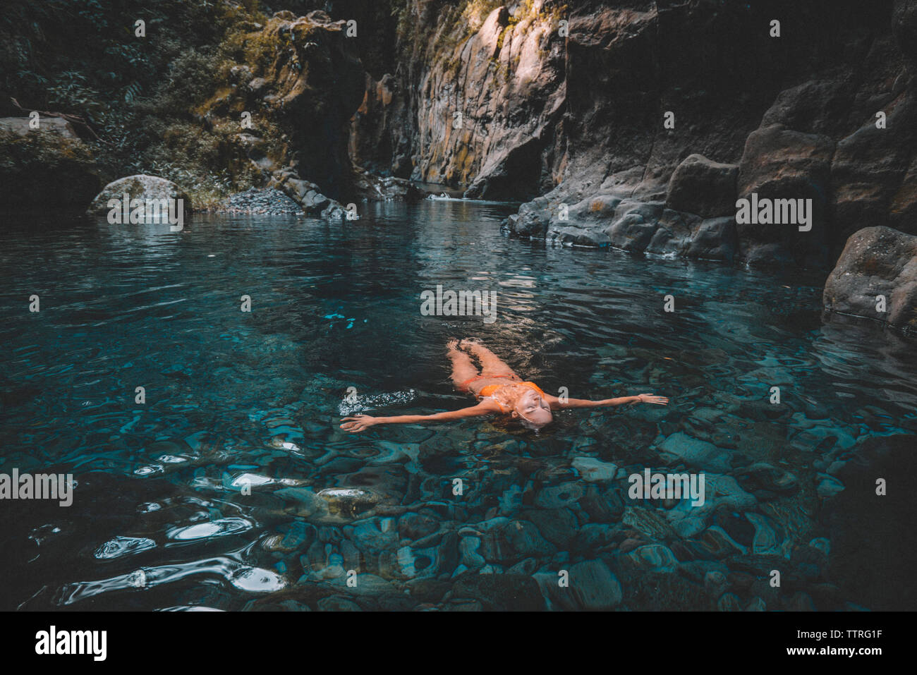 Woman swimming river hi-res stock photography and images - Alamy