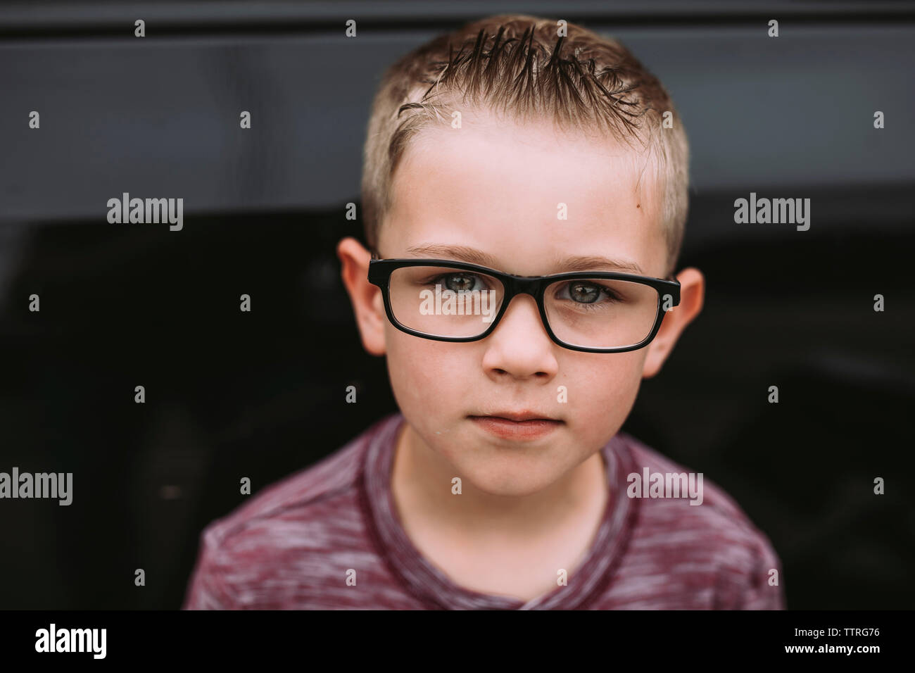 Portrait of cute boy in eyeglasses Stock Photo - Alamy