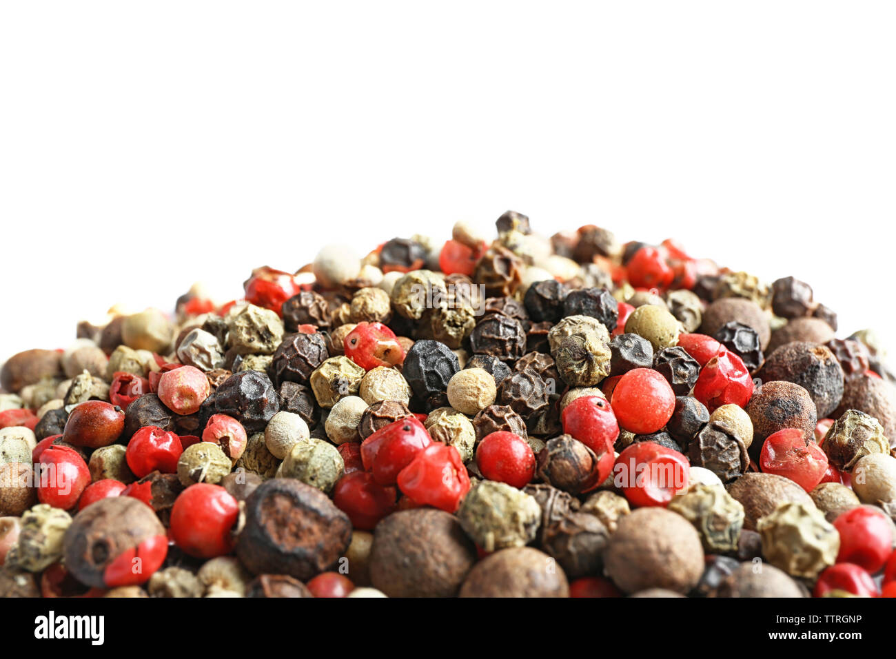 Mix of dried peppers on white background Stock Photo - Alamy