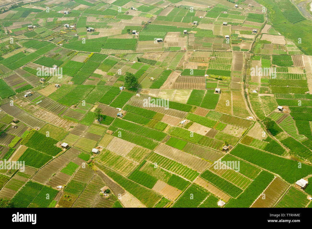 Aerial view of patchwork landscape Stock Photo - Alamy