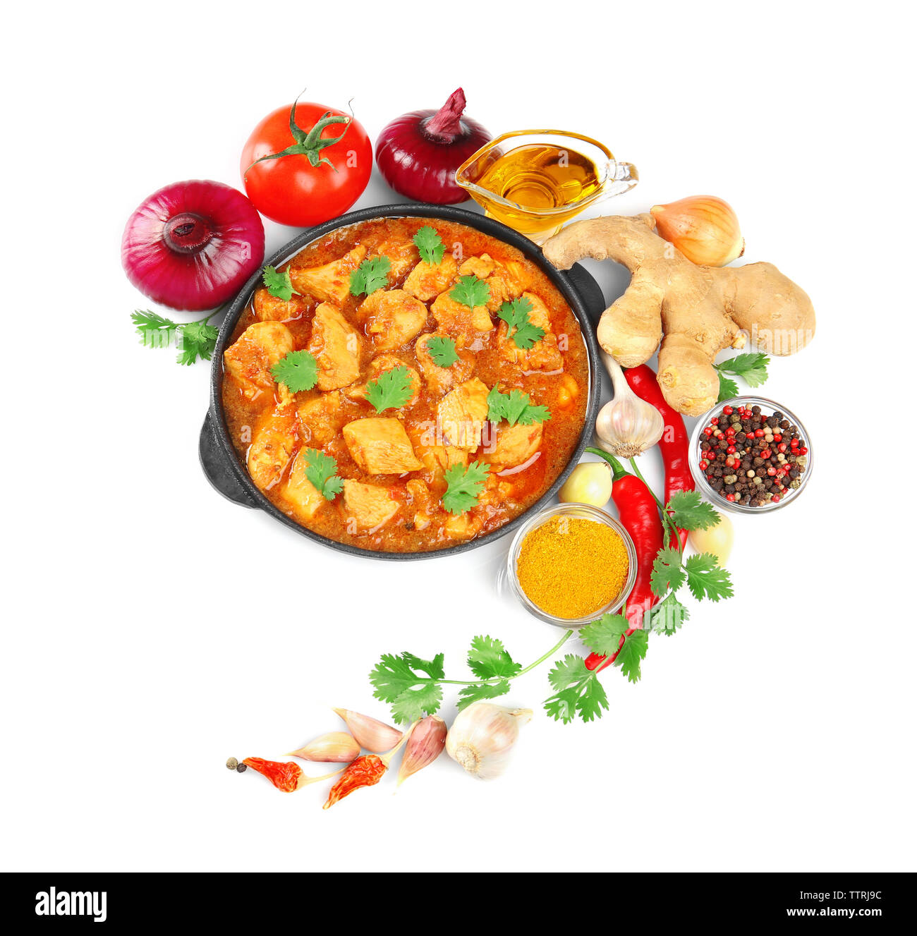 Spicy chicken curry top Cut Out Stock Images & Pictures - Alamy