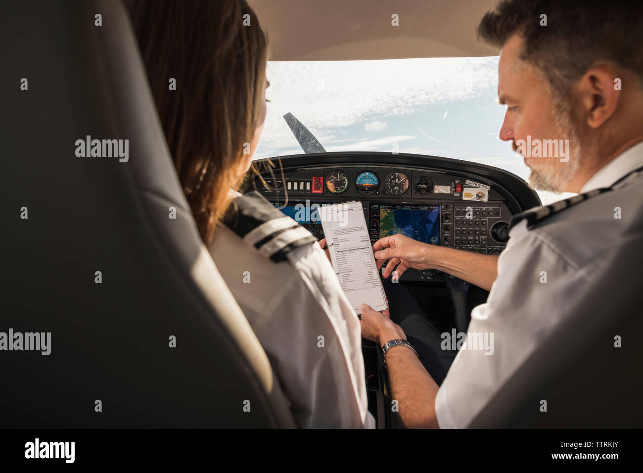 Cockpit Airplane Two Pilots High Resolution Stock Photography and ...