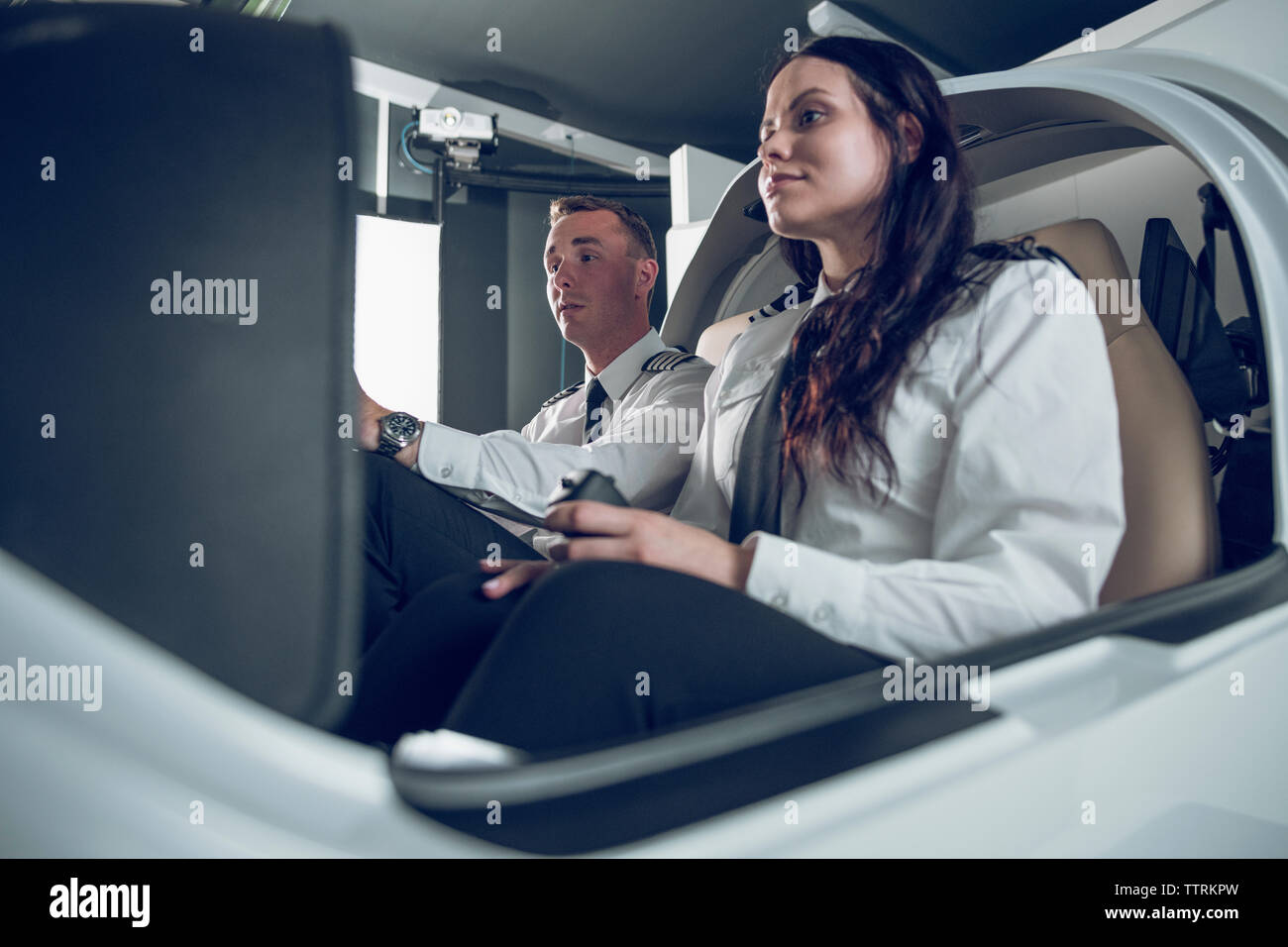 Flight simulator cockpit female hi-res stock photography and images - Alamy