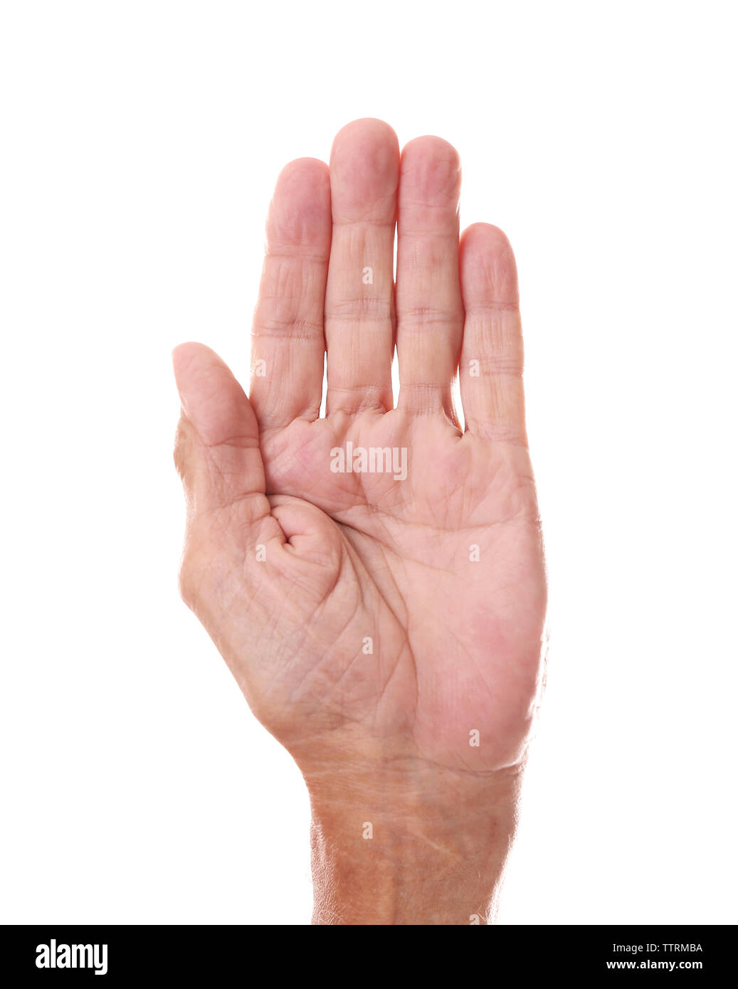 Old man hand on a white background Stock Photo - Alamy