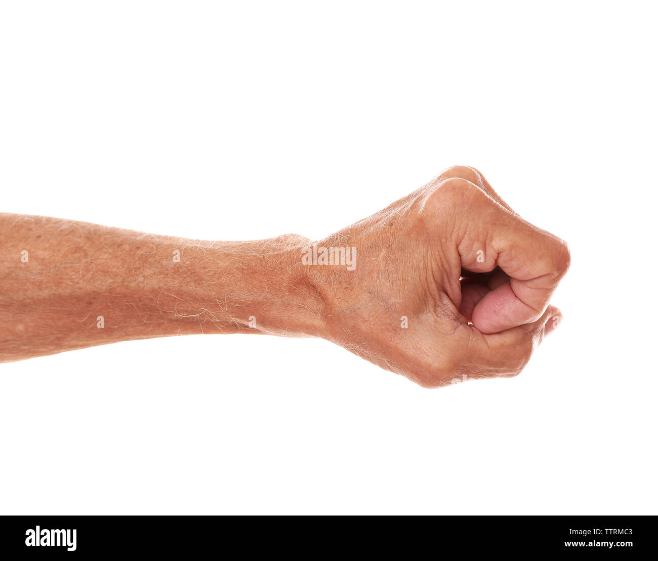 Old man hand on a white background Stock Photo - Alamy