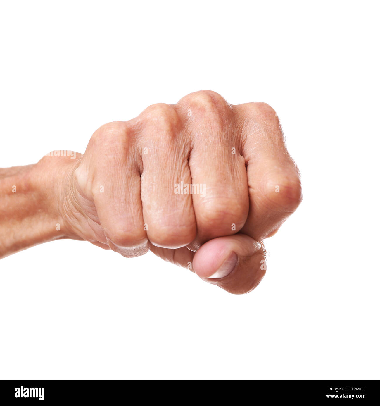 Old man hand on a white background Stock Photo - Alamy
