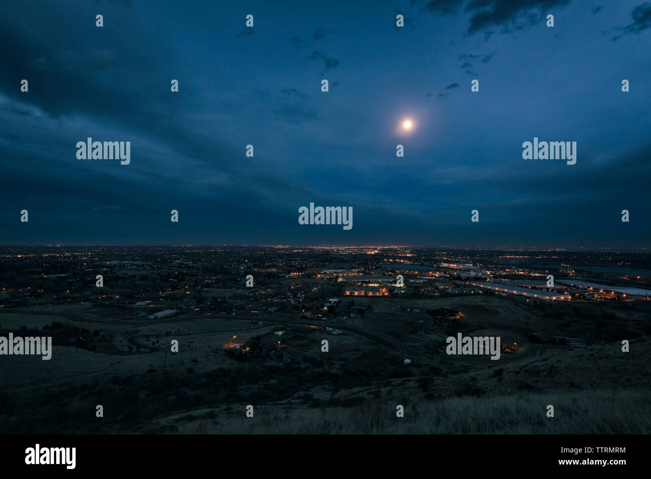 Aerial view night landscape mountains hi-res stock photography and ...