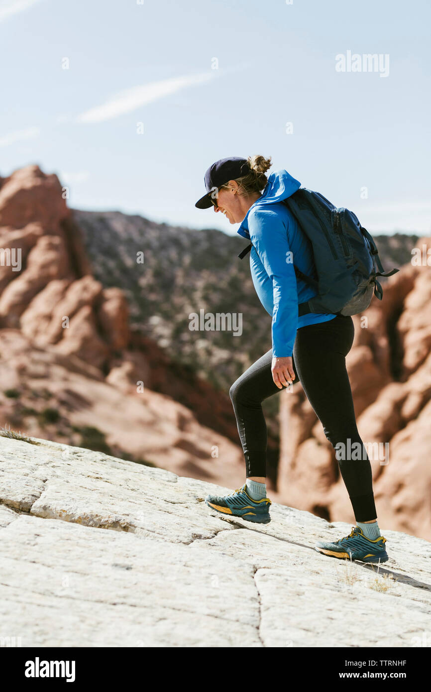 Woman hiker profile hi-res stock photography and images - Alamy