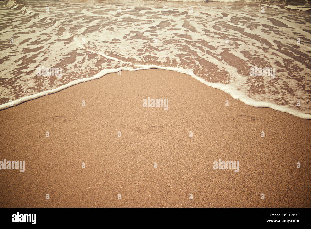 High angle view of shore at beach Stock Photo - Alamy
