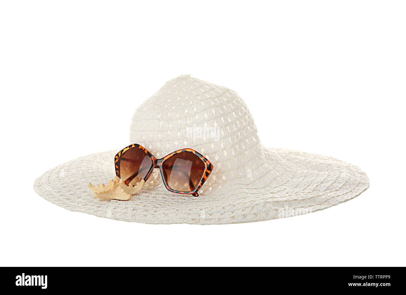 Sun protection accessories, isolated on white Stock Photo - Alamy