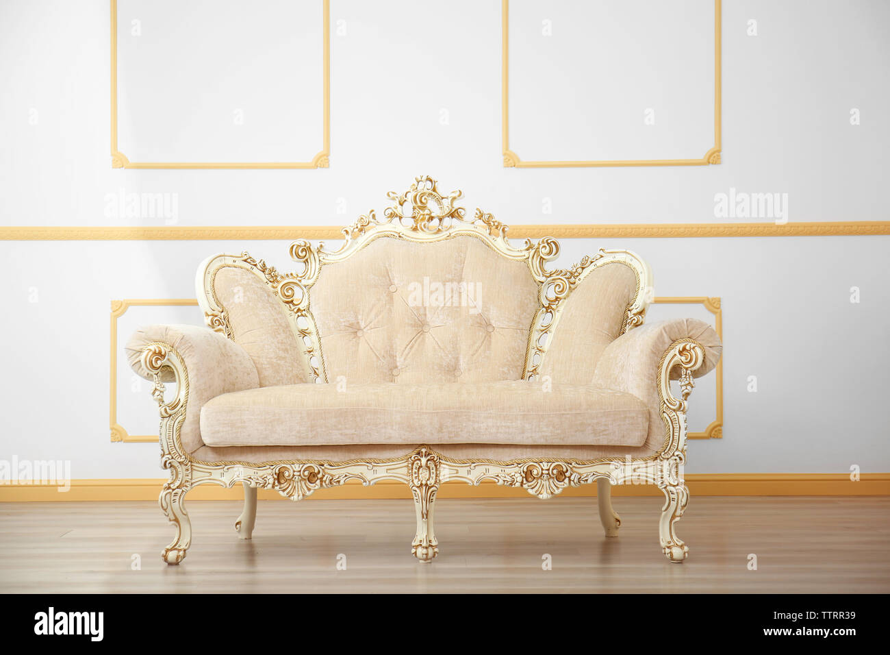 Luxury beige sofa in light interior Stock Photo - Alamy