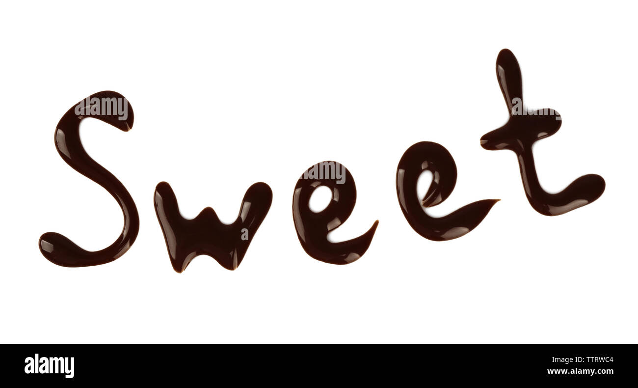 Word SWEET made of chocolate, isolated on white Stock Photo - Alamy